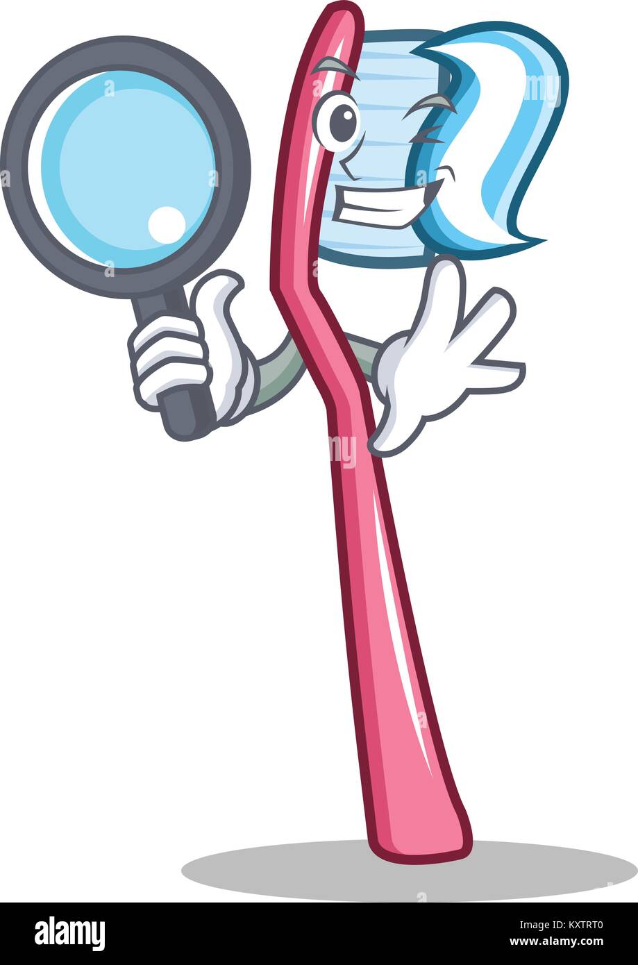 Detective toothbrush character cartoon style Stock Vector Image & Art ...