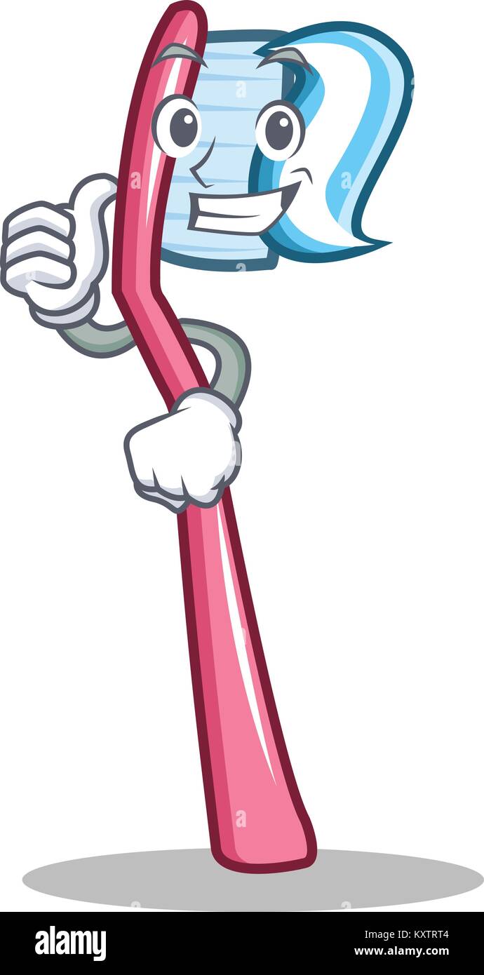 Thumbs up toothbrush character cartoon style Stock Vector Image & Art ...