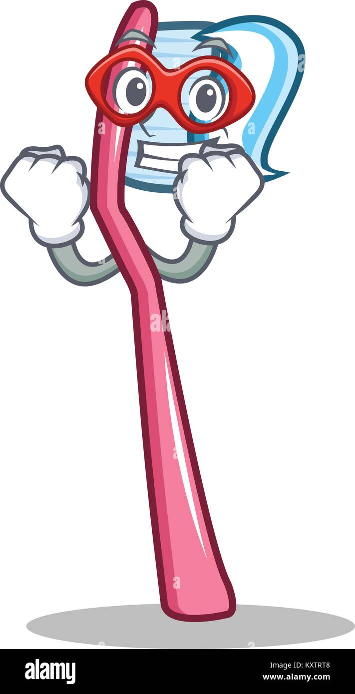Super hero toothbrush character cartoon style Stock Vector Image & Art ...