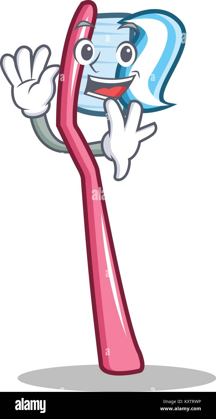 Waving toothbrush character cartoon style Stock Vector Image & Art - Alamy