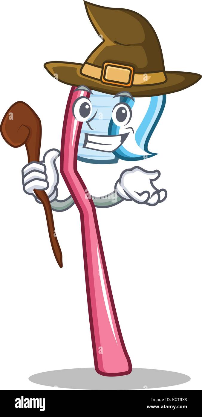 Witch toothbrush mascot cartoon style Stock Vector Image & Art - Alamy