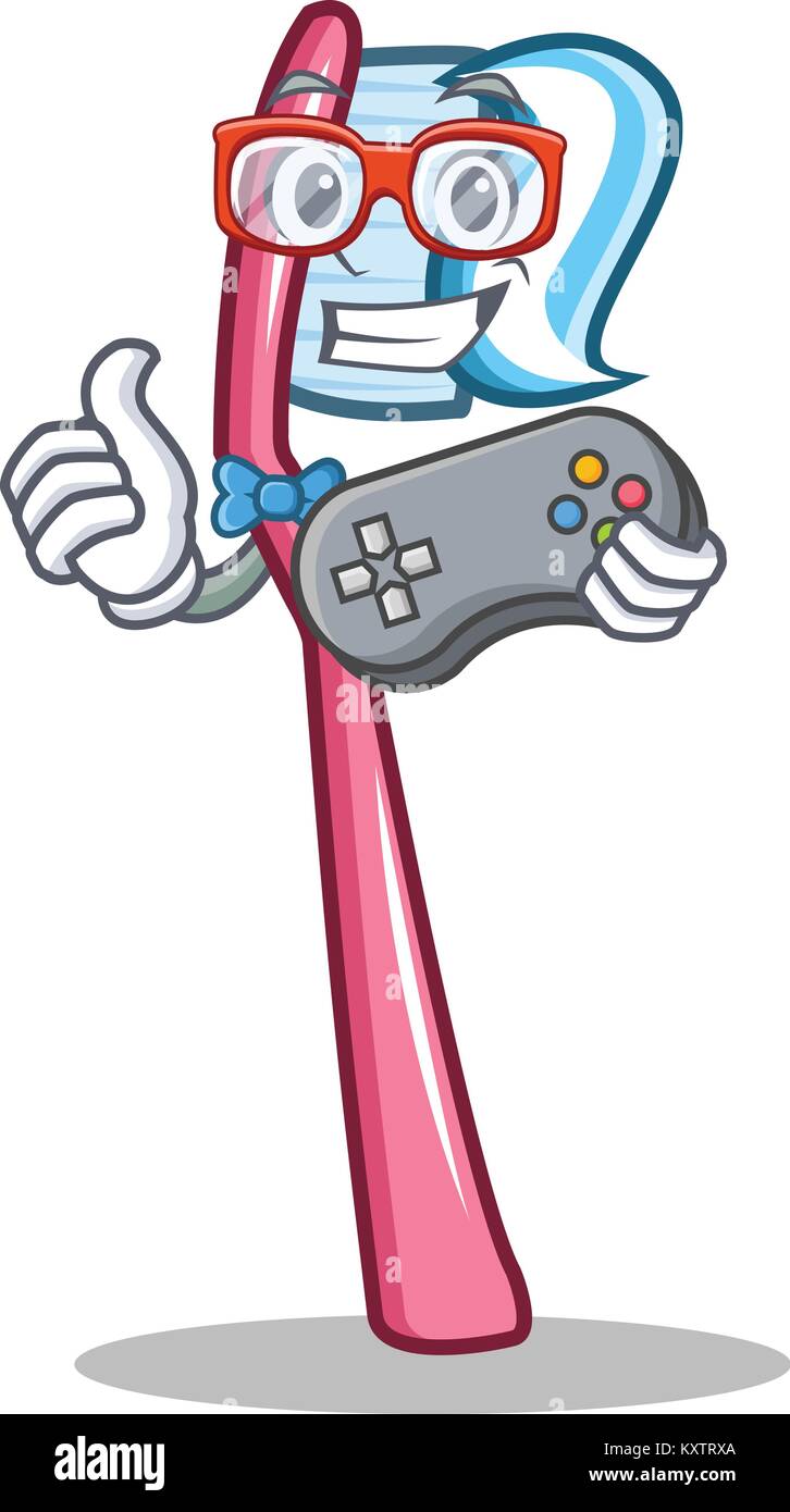 Gamer toothbrush mascot cartoon style Stock Vector Image & Art - Alamy