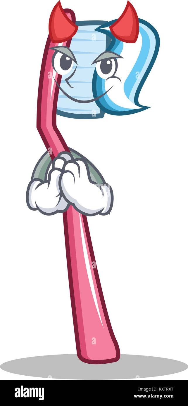 Devil toothbrush mascot cartoon style Stock Vector Image & Art - Alamy