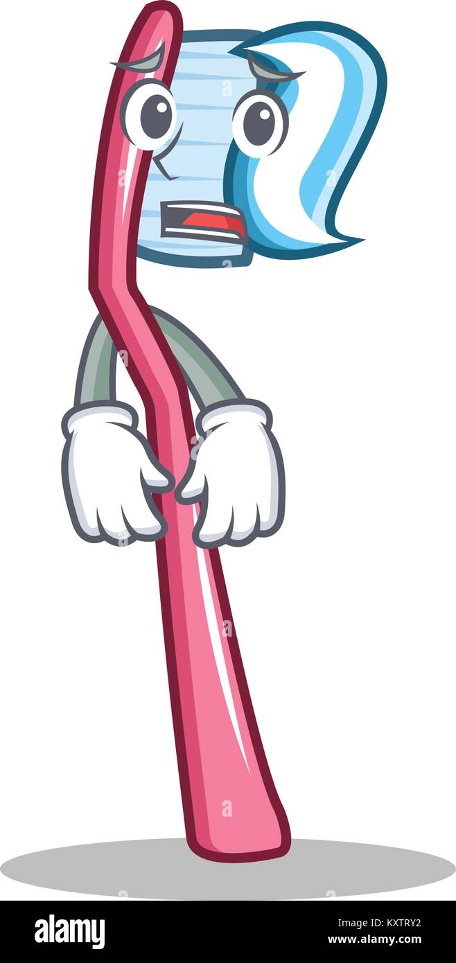 Afraid toothbrush mascot cartoon style Stock Vector Image & Art - Alamy