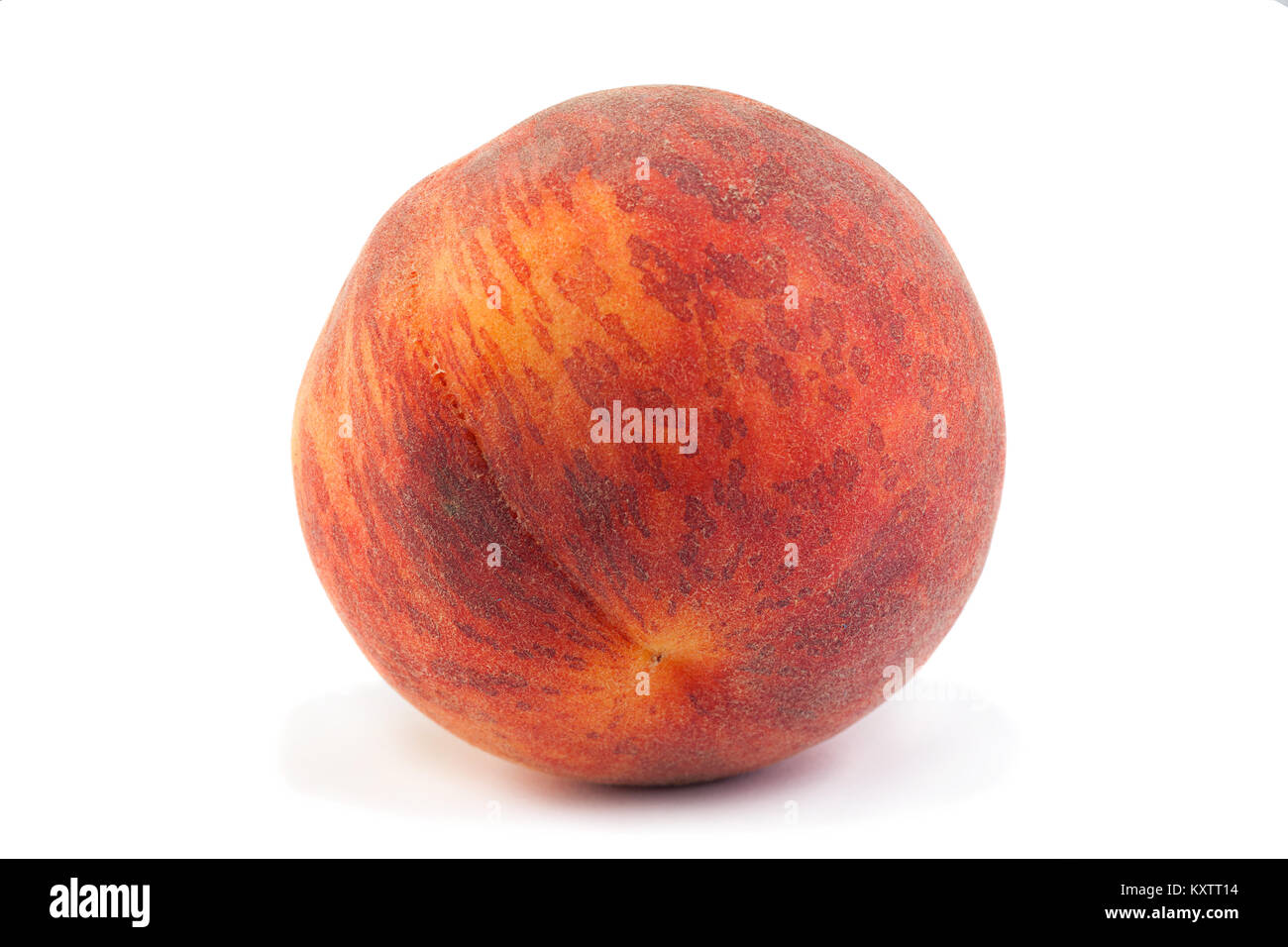 Peach fruit closeup isolated on white background Stock Photo - Alamy