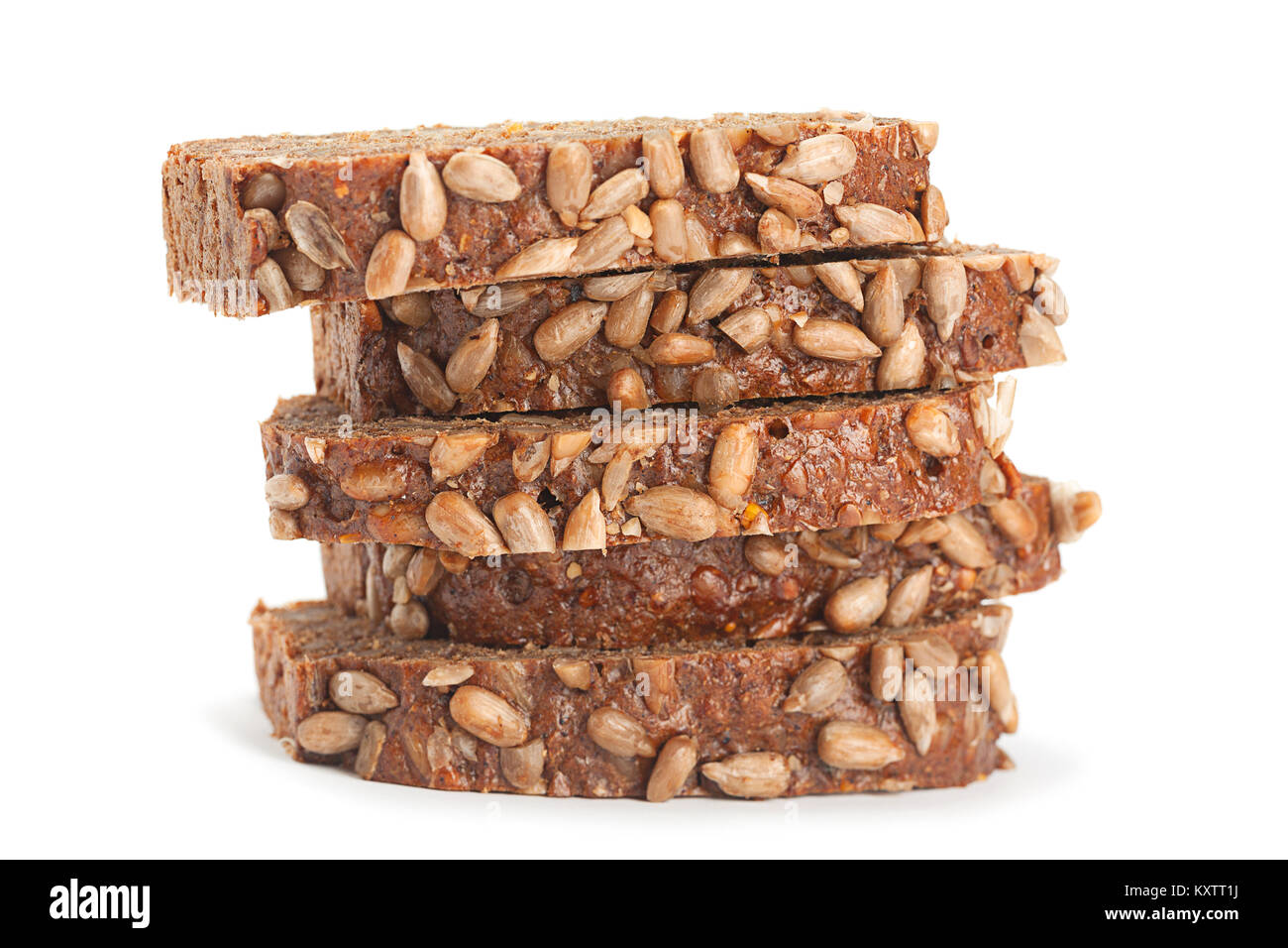 Brown bread bun with sunflower isolated on white Stock Photo - Alamy
