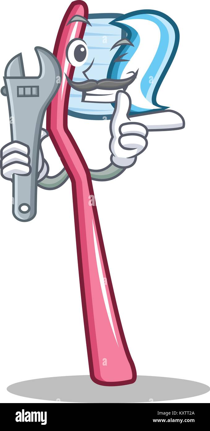 Mechanic toothbrush mascot cartoon style Stock Vector Image & Art - Alamy