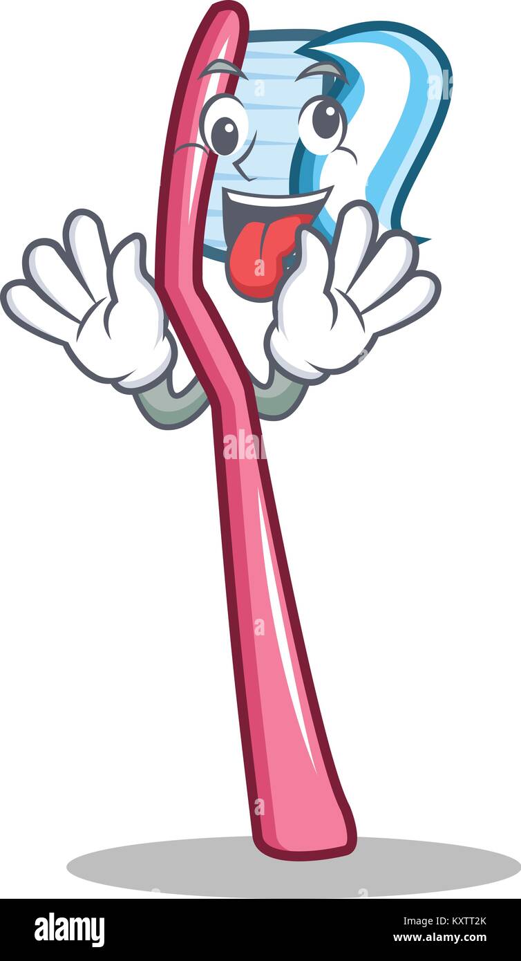 Crazy toothbrush mascot cartoon style Stock Vector Image & Art - Alamy