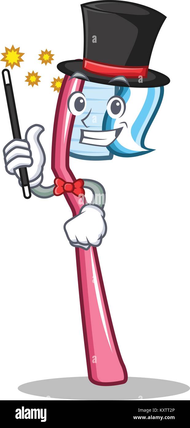 Magician toothbrush mascot cartoon style Stock Vector Image & Art - Alamy