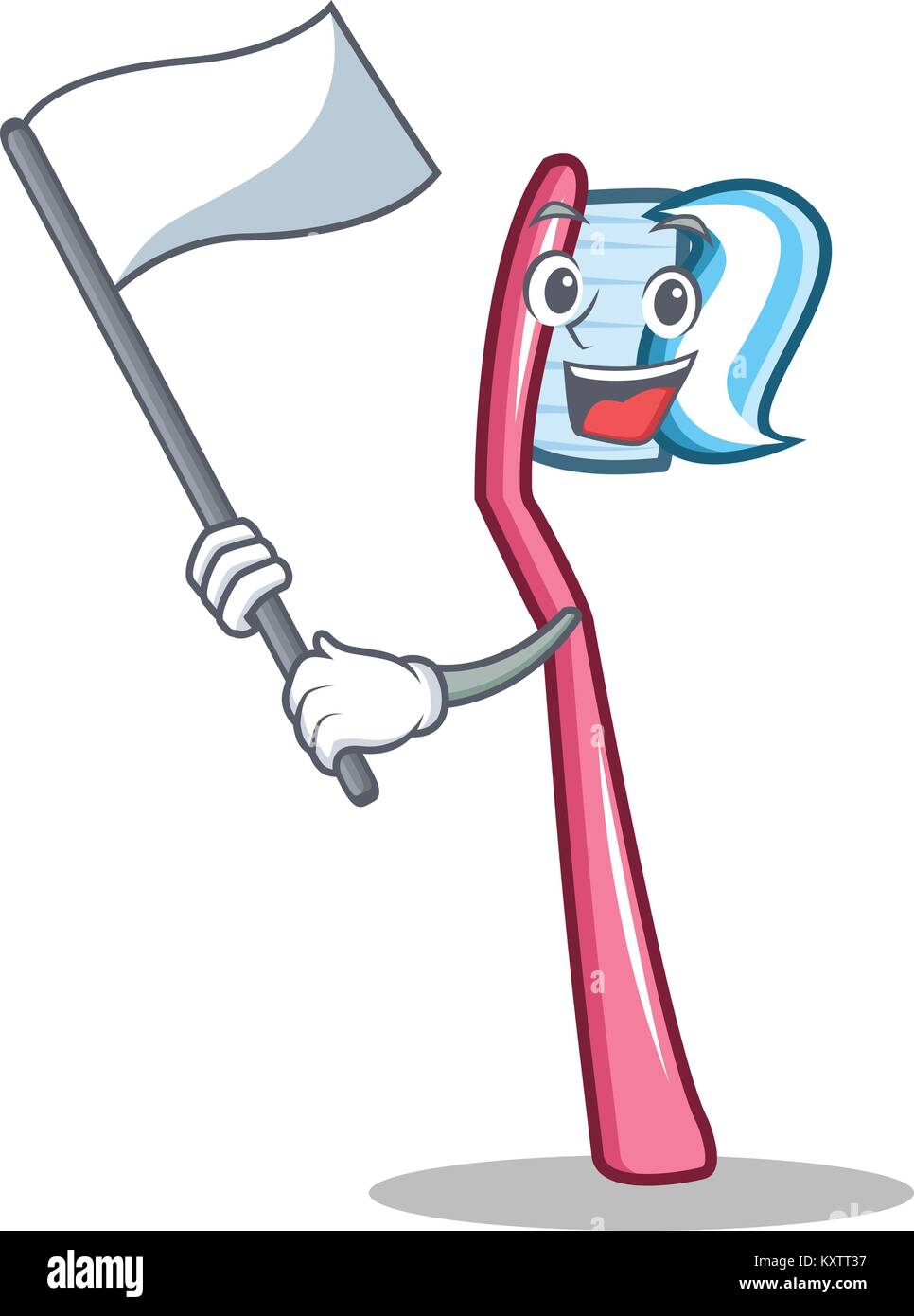 With flag toothbrush mascot cartoon style Stock Vector Image & Art - Alamy