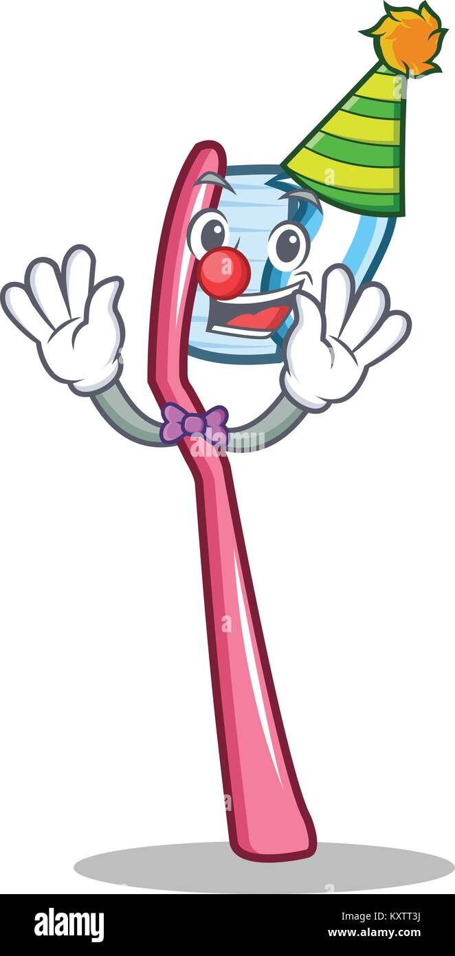 Clown toothbrush mascot cartoon style Stock Vector Image & Art - Alamy
