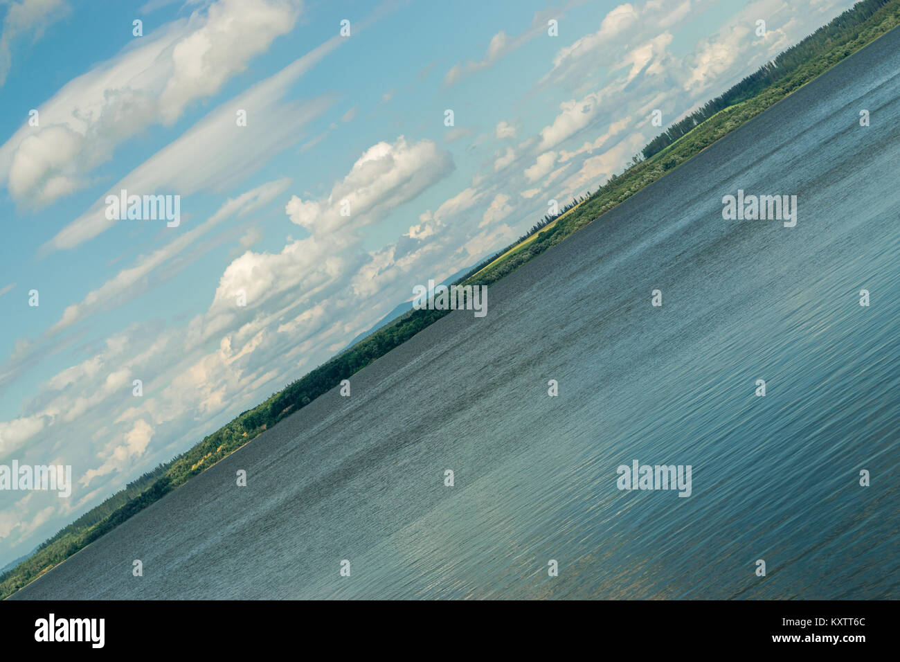Orava reservoir from various angles with sun Stock Photo - Alamy