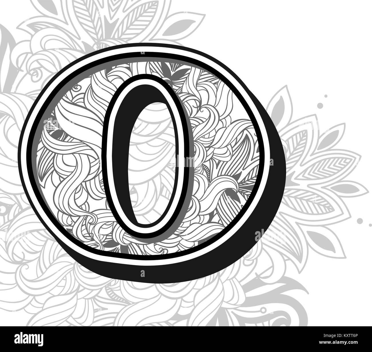 handrawn alphabetical doodles in zentangle stylized Stock Vector Image ...