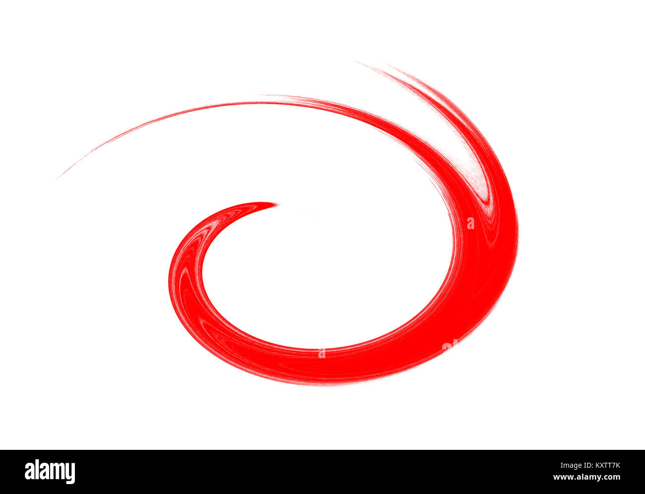 Red oval graphic color brush strokes effect on white background Stock ...