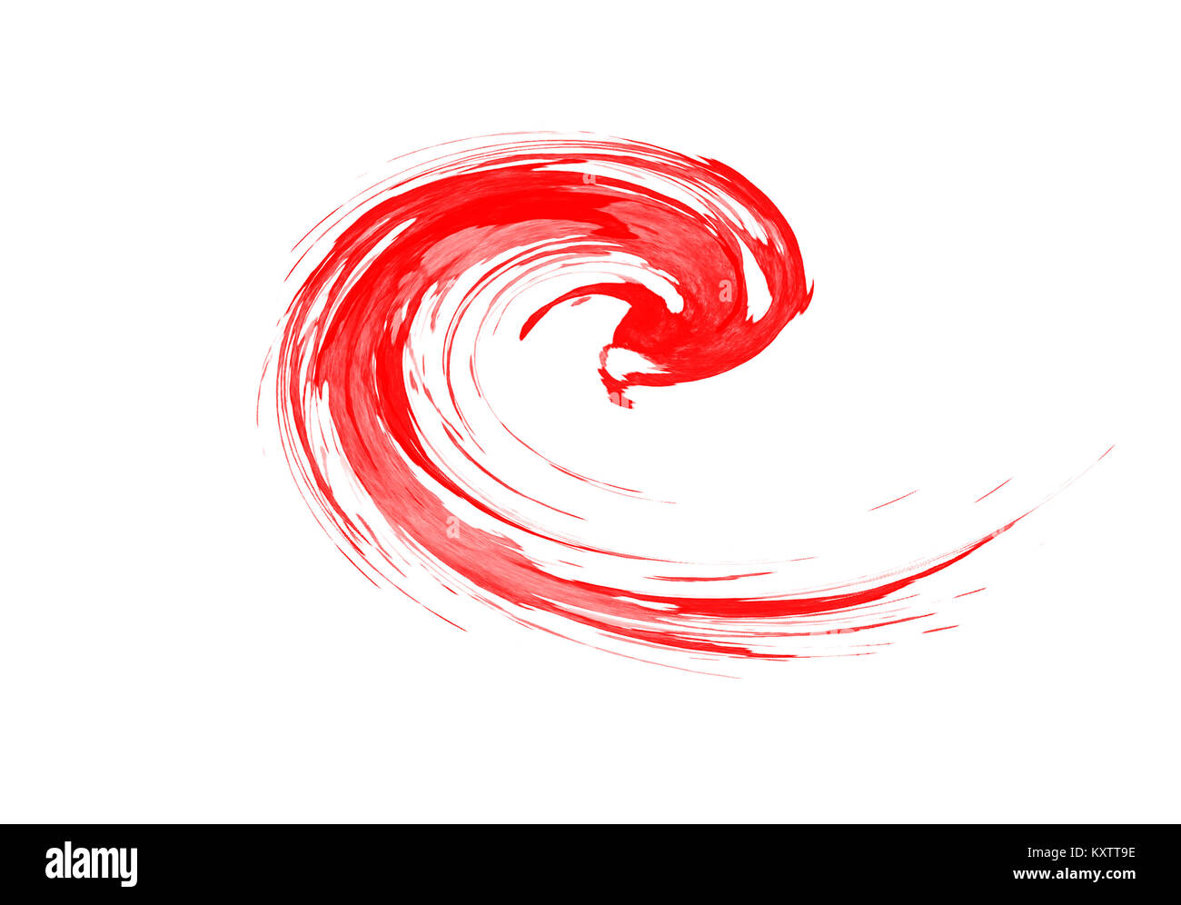 Red oval graphic color brush strokes effect on white background Stock ...