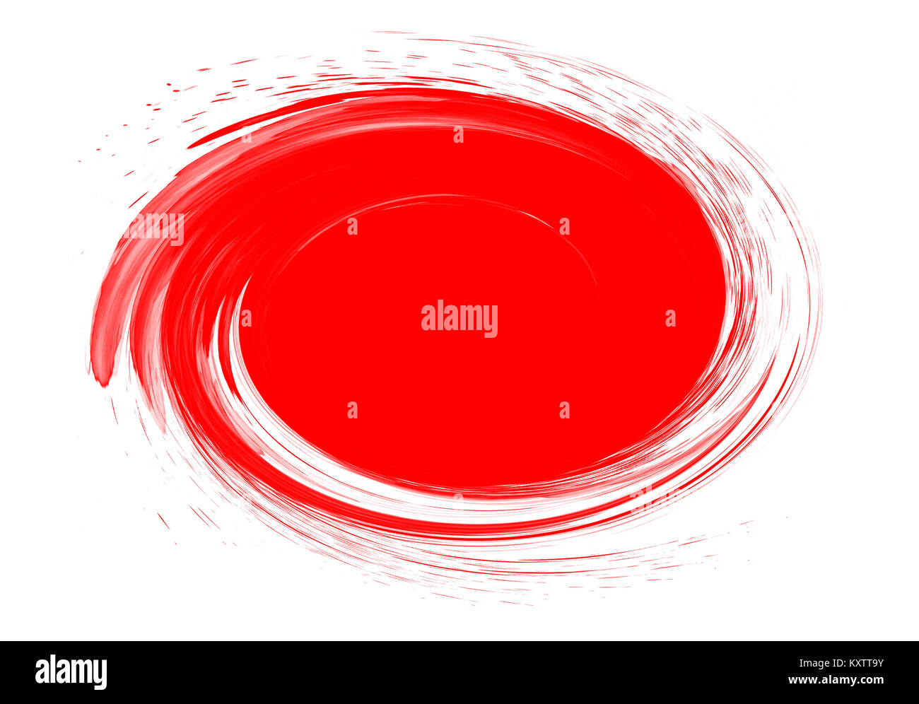 Red oval graphic color brush strokes effect on white background Stock ...