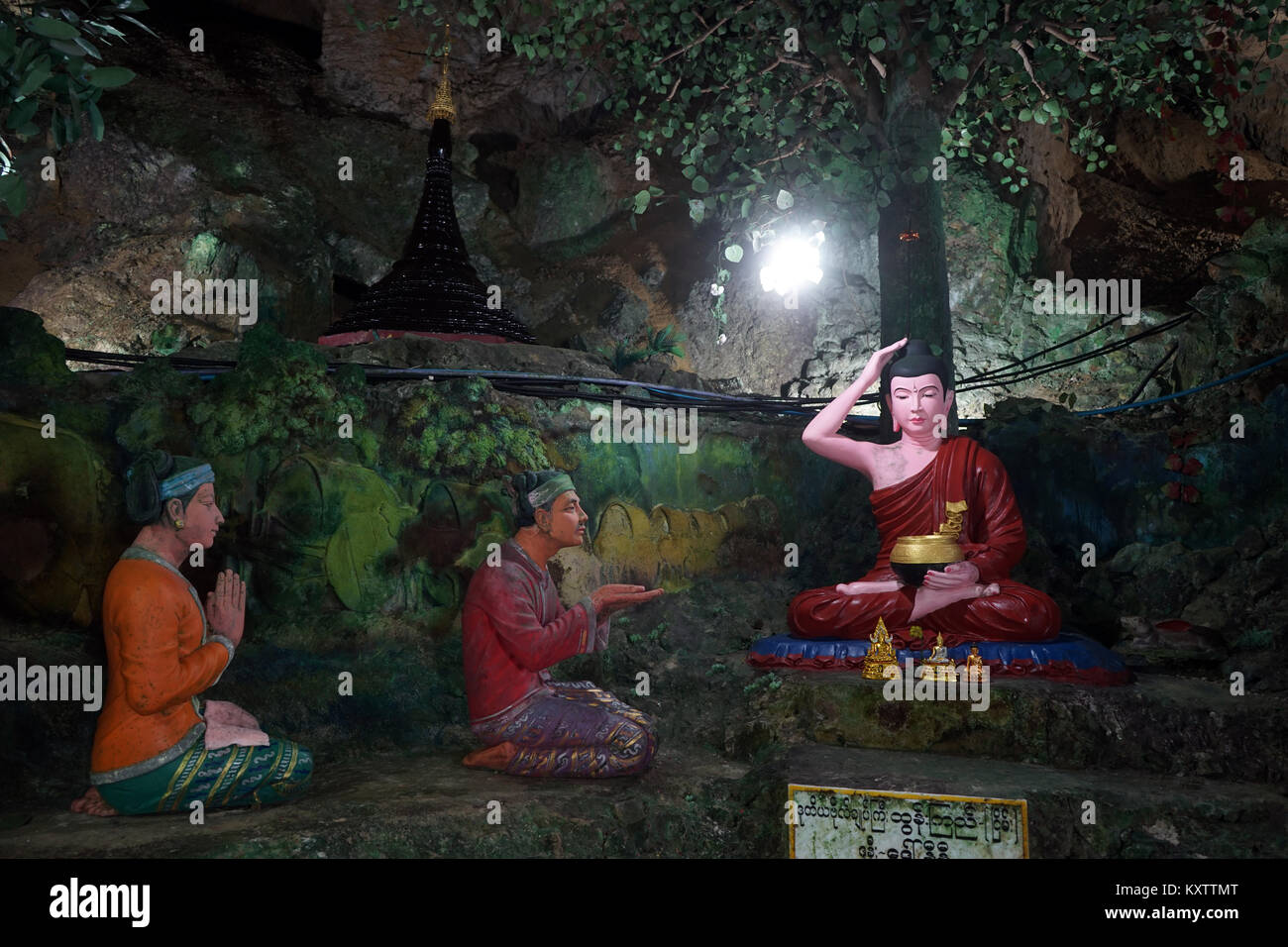 PYIN OO LWIN, MYANMAR - CIRCA APRIL 2017 Buddhas in Peik Chin Myaung ...