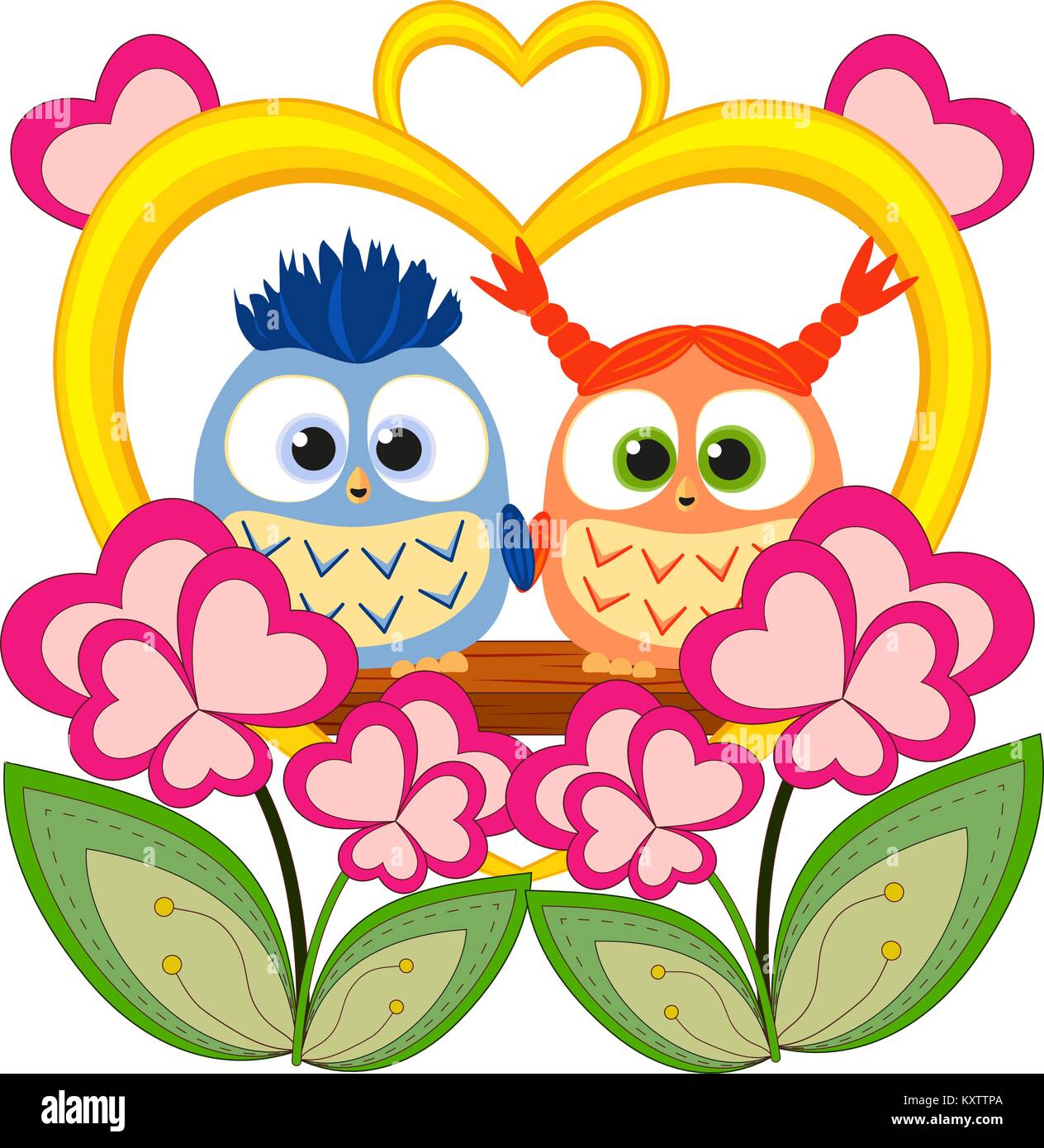 Valentine owl Stock Vector Images - Alamy