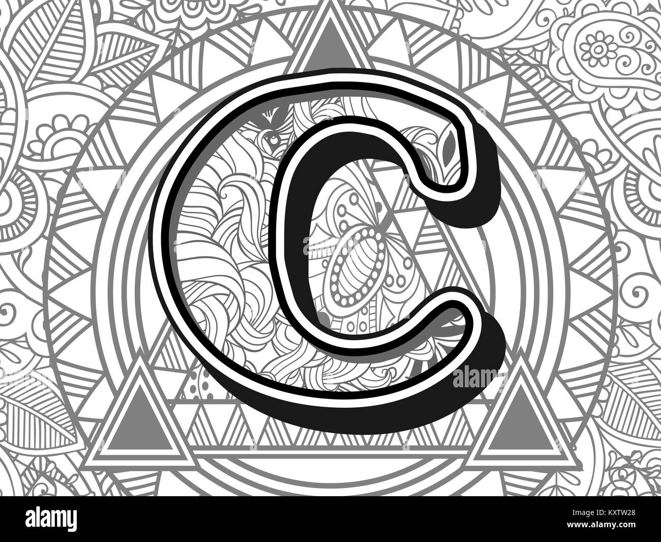 black and white hand drawn doodle image letter Stock Vector Image & Art ...