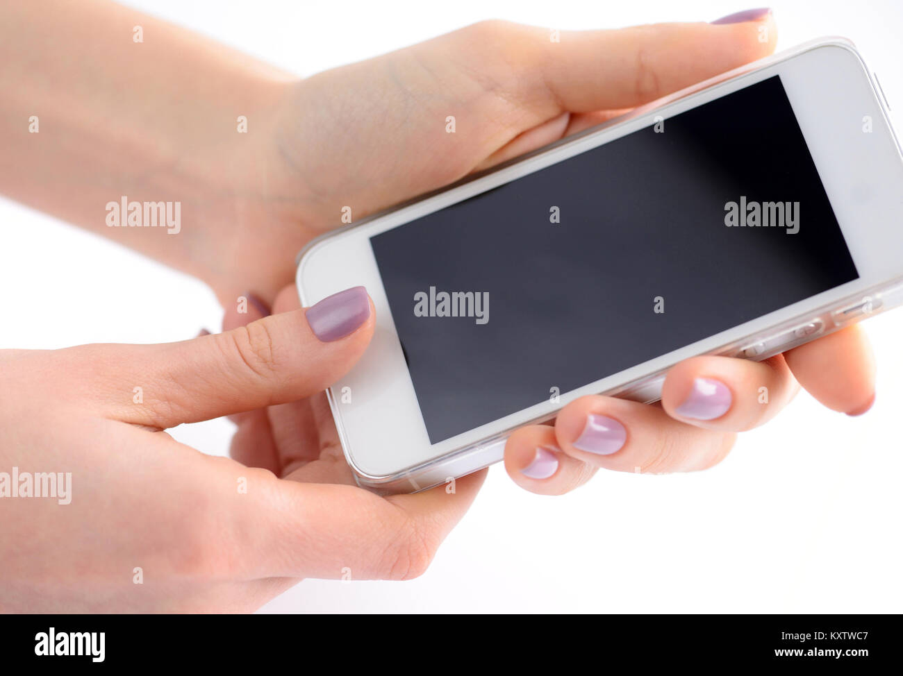 Women's hands holding mobile phone Stock Photo - Alamy