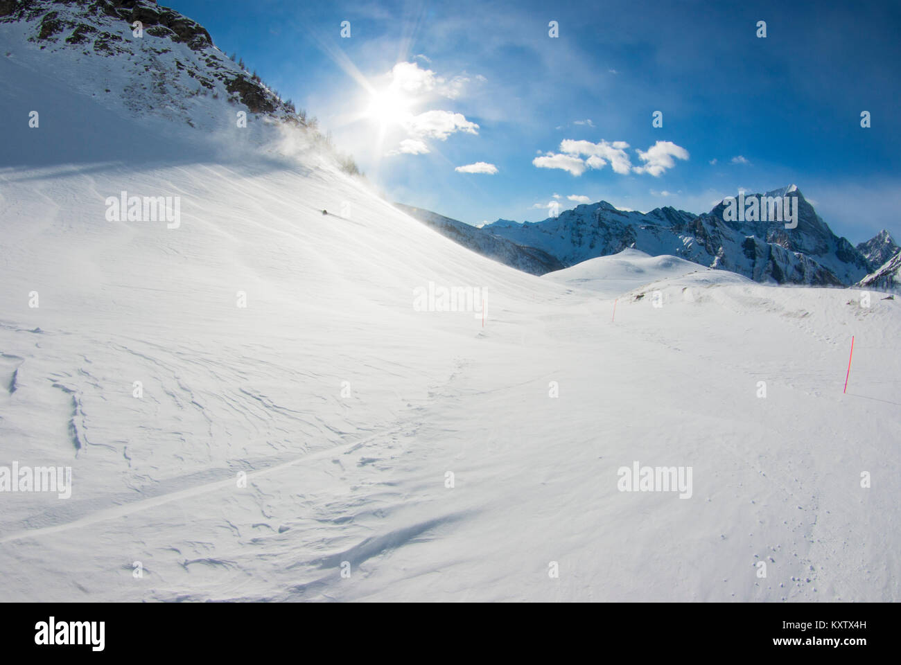 San Domenico, Varzo, Alps, Italy, panorama of the snow-capped mountains ...