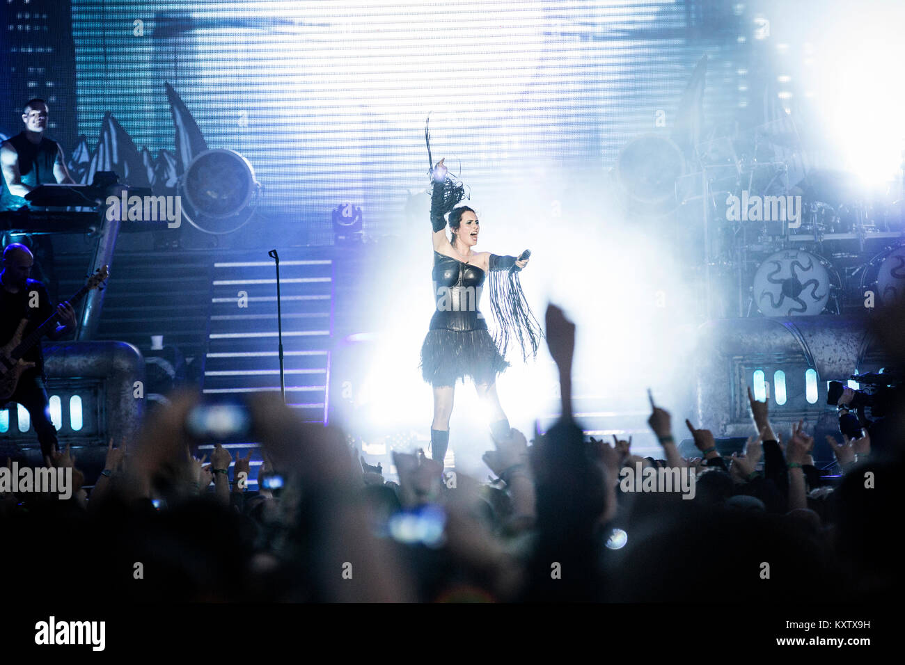 The Dutch metal and rock band Within Temptation performs a live concert ...