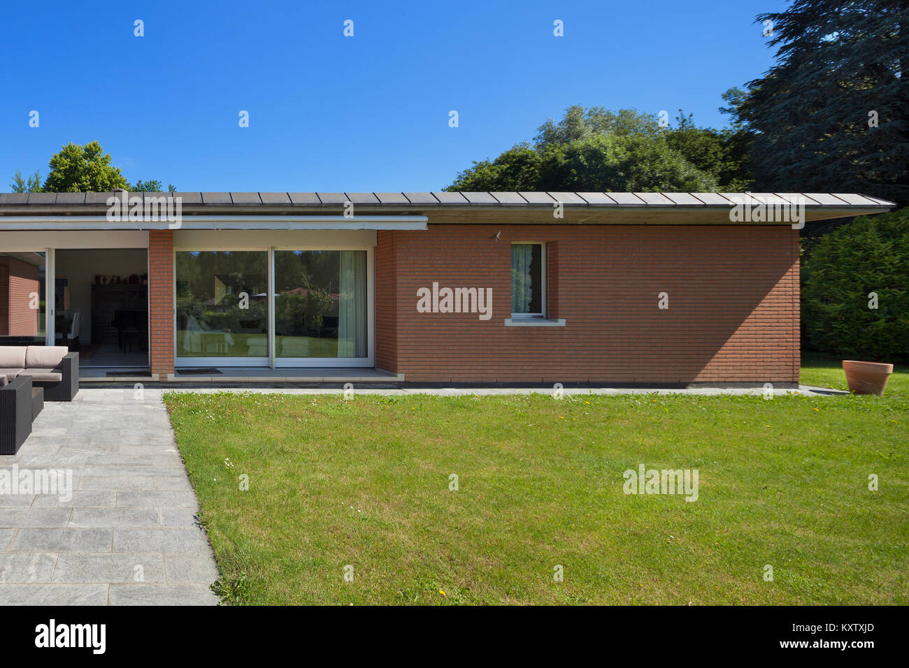 Architecture, veranda of a brick house, outdoors Stock Photo - Alamy
