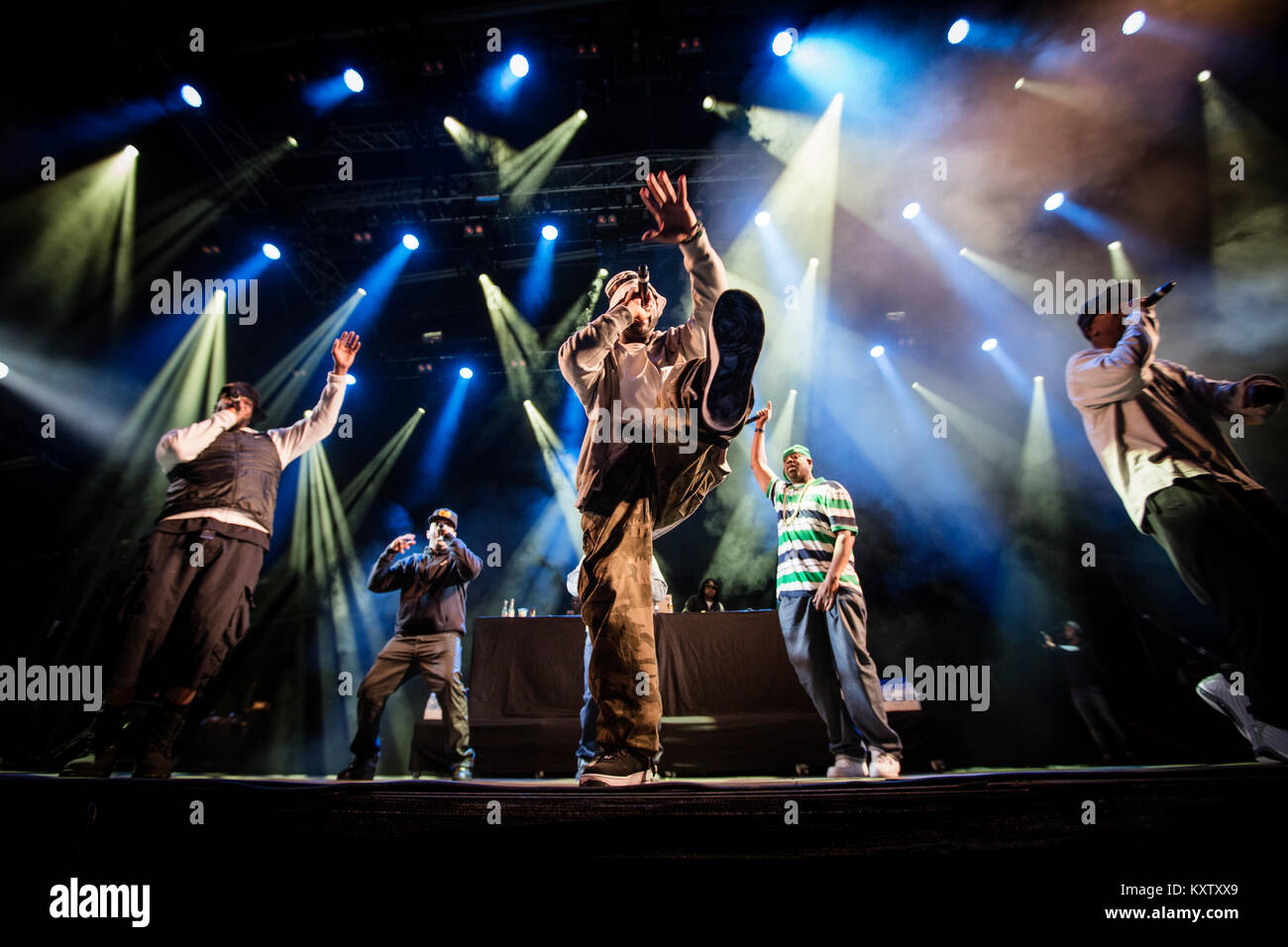 The American rap and hip hop group Wu-Tang Clan performs a live concert ...