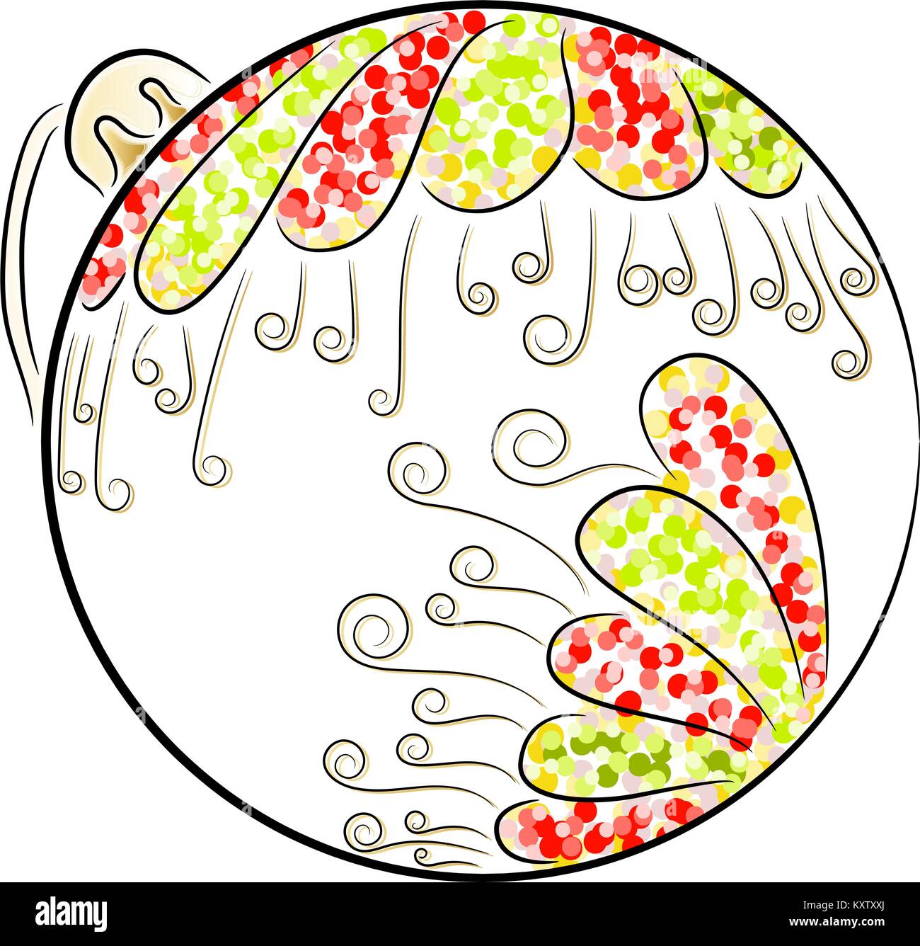 Closeup decorated christmas tree Stock Vector Images - Alamy