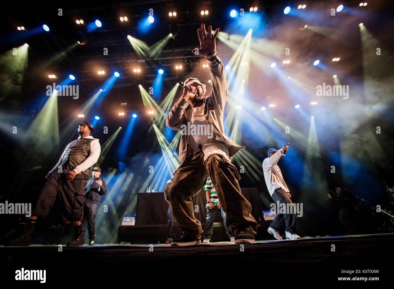 The American rap and hip hop group Wu-Tang Clan performs a live concert ...