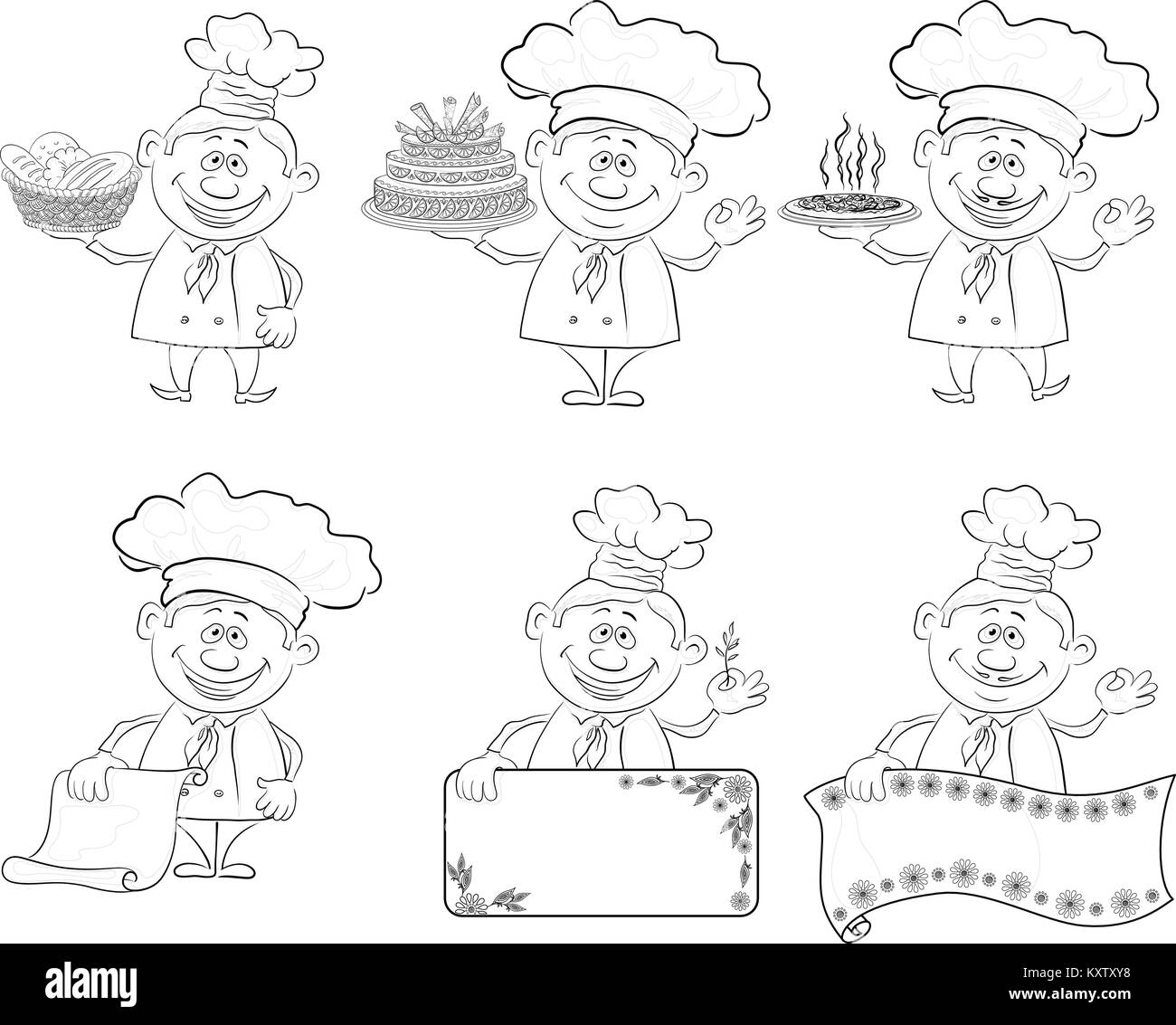 Cartoon black chef baker character hi-res stock photography and images ...