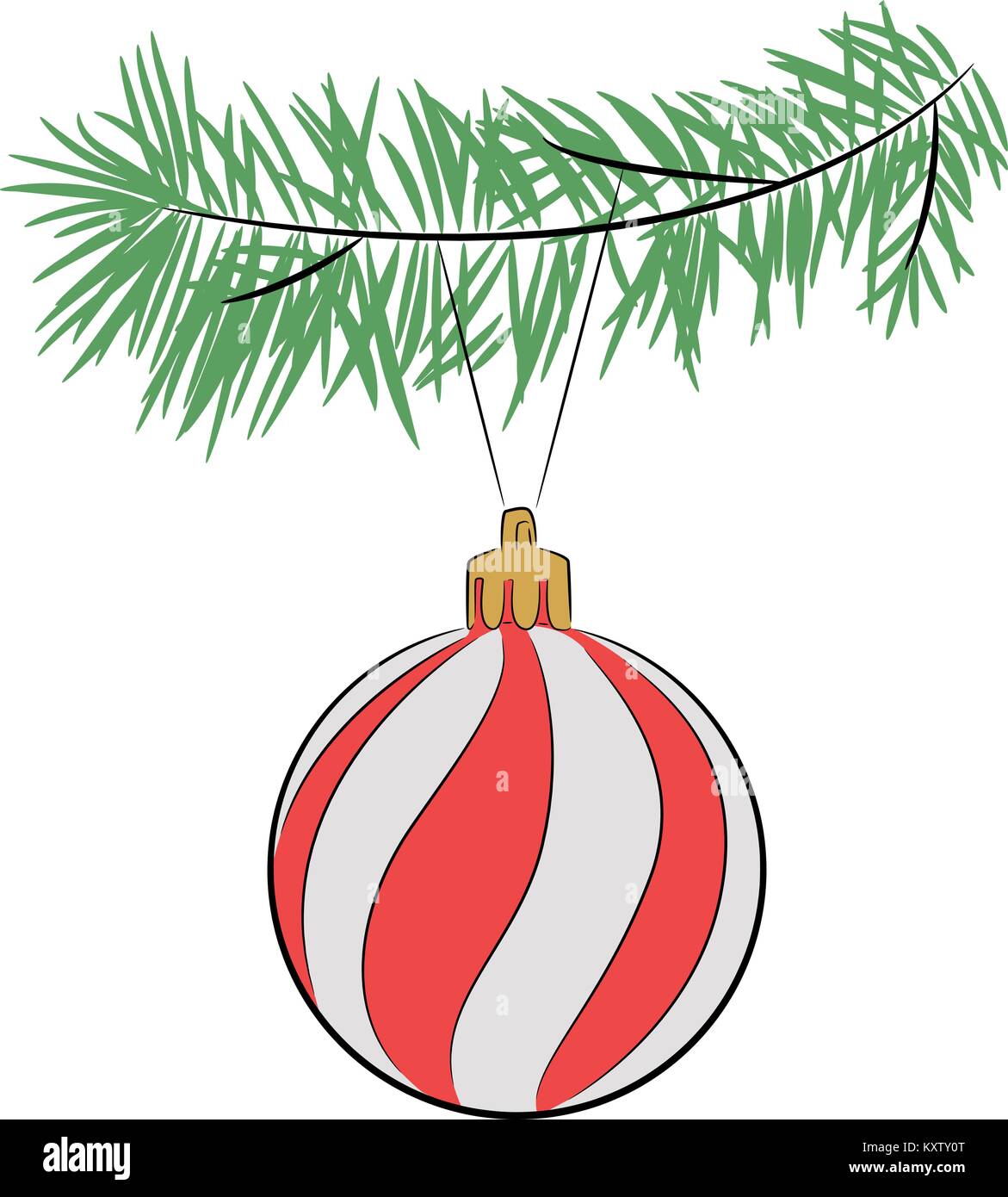 Christmas decorated tree closeup new Stock Vector Images - Alamy