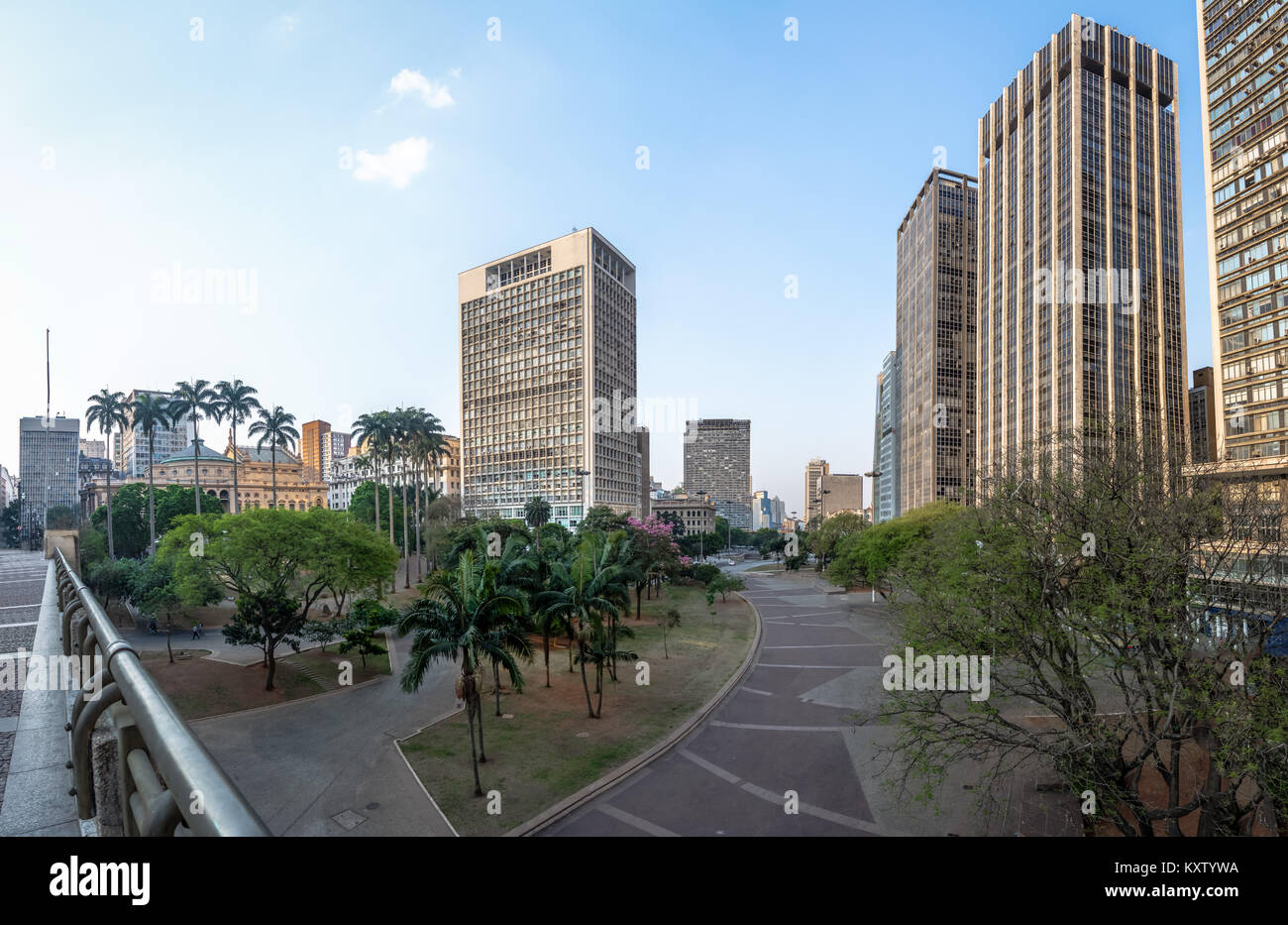 Vale do Anhangabau (Anhangabau Valley) view from Viaduto do Cha (Tea ...