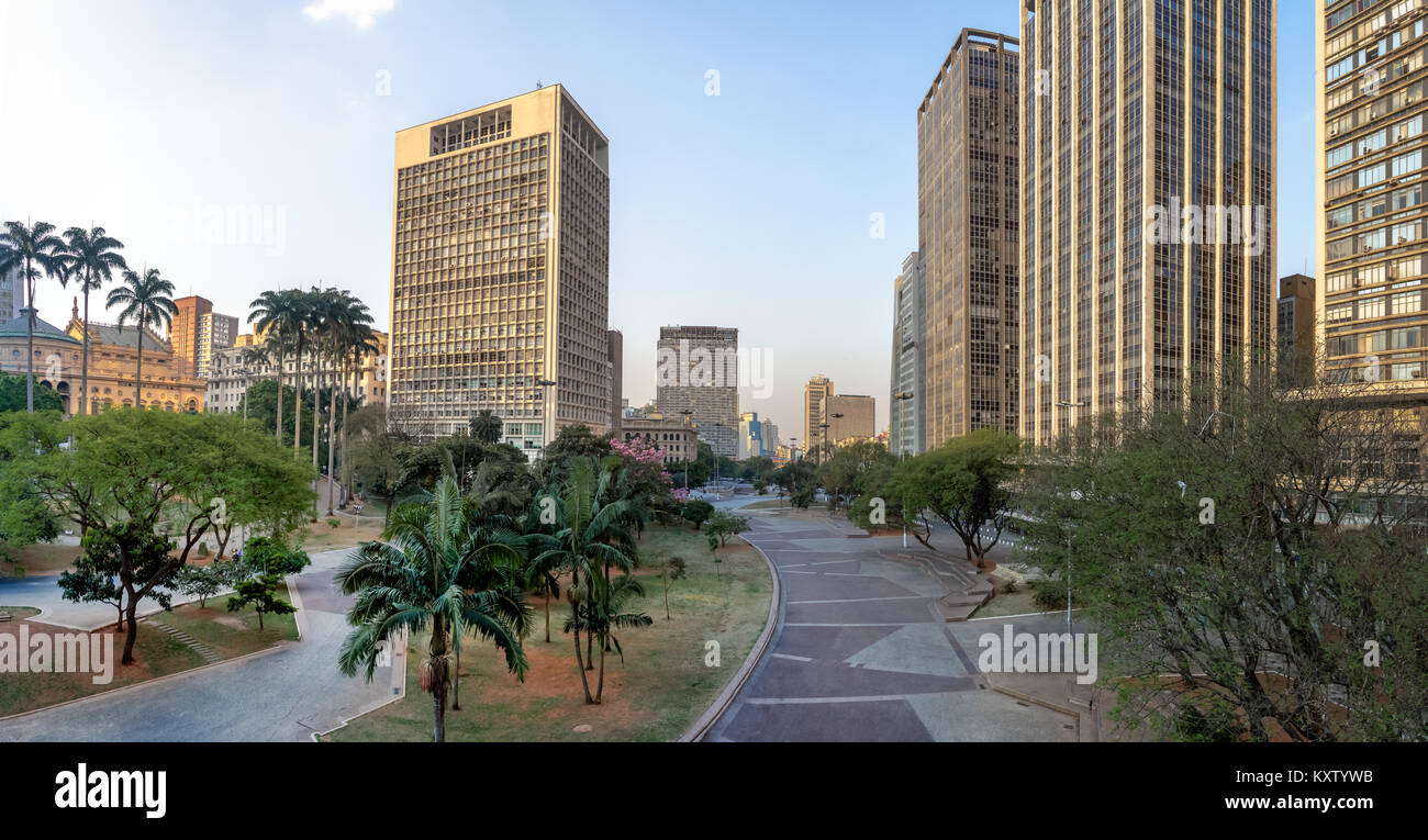 Vale do Anhangabau (Anhangabau Valley) view from Viaduto do Cha (Tea ...