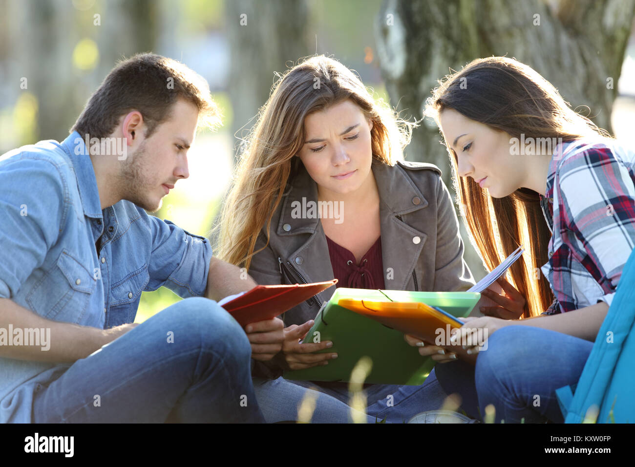 University students studying on campus hi-res stock photography and ...