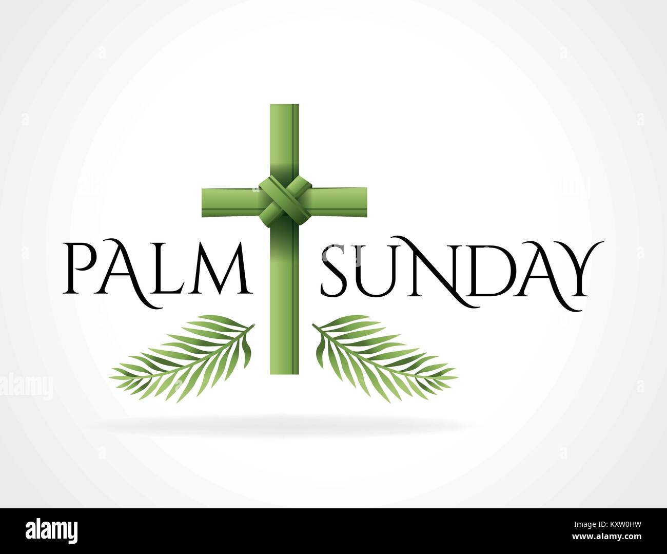 A Christian Palm Sunday religious holiday with palm branches and leaves ...