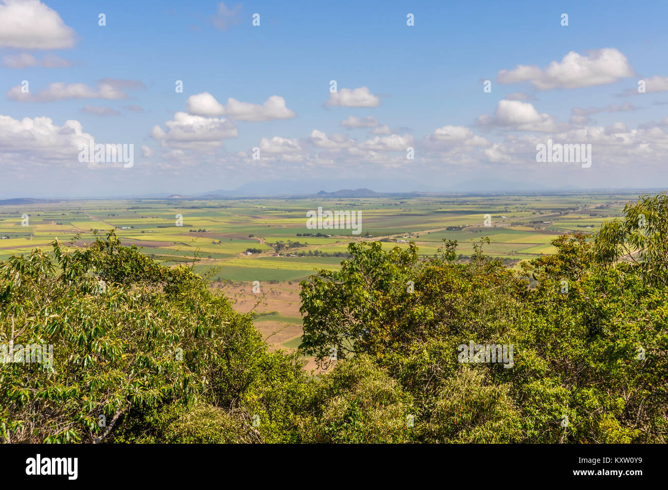 View of the countryside from a hilltop in Queensland, Australia Stock ...