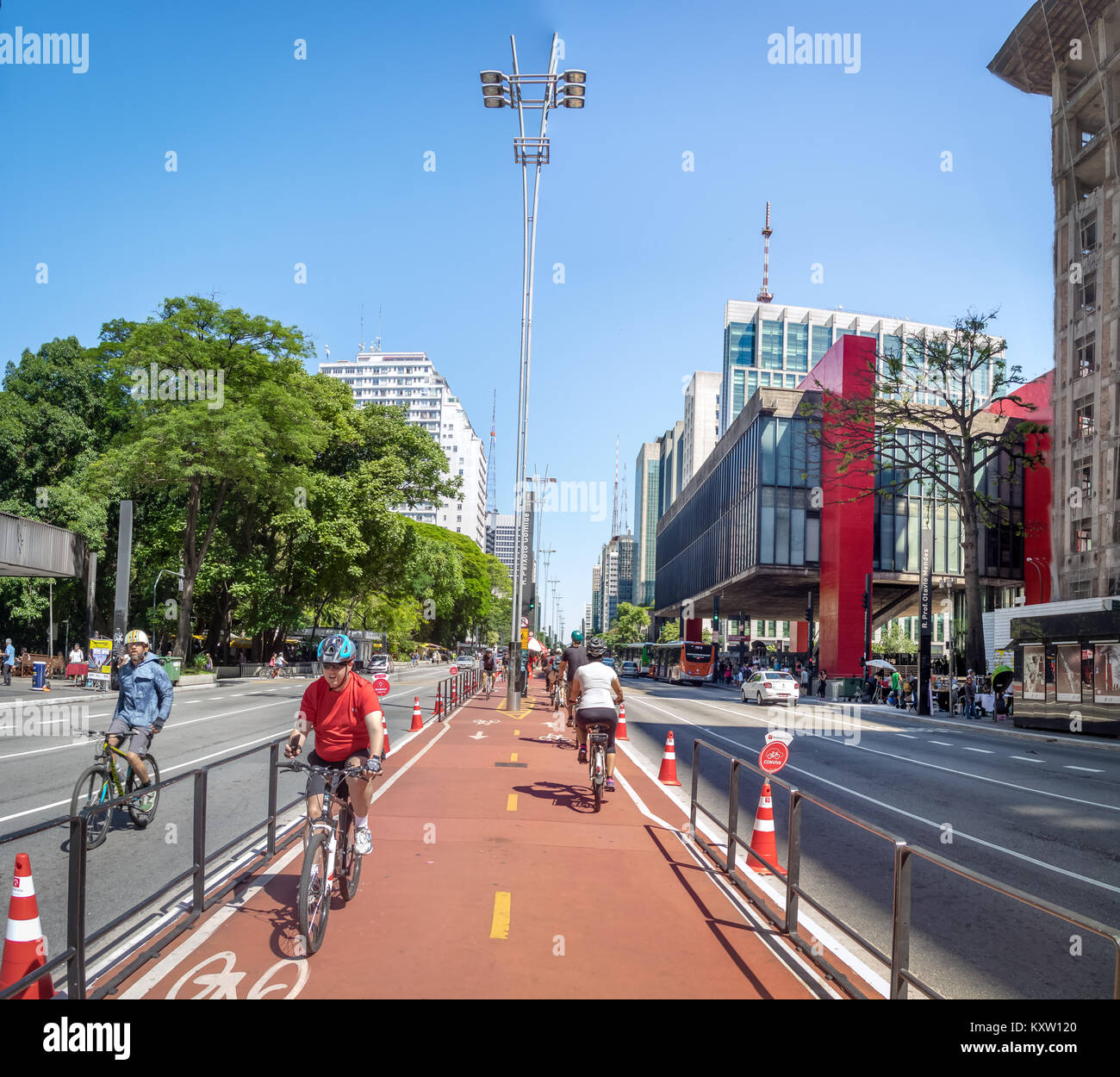 Paulista Avenue Bike Lane - Sao Paulo, Brazil Stock Photo - Alamy