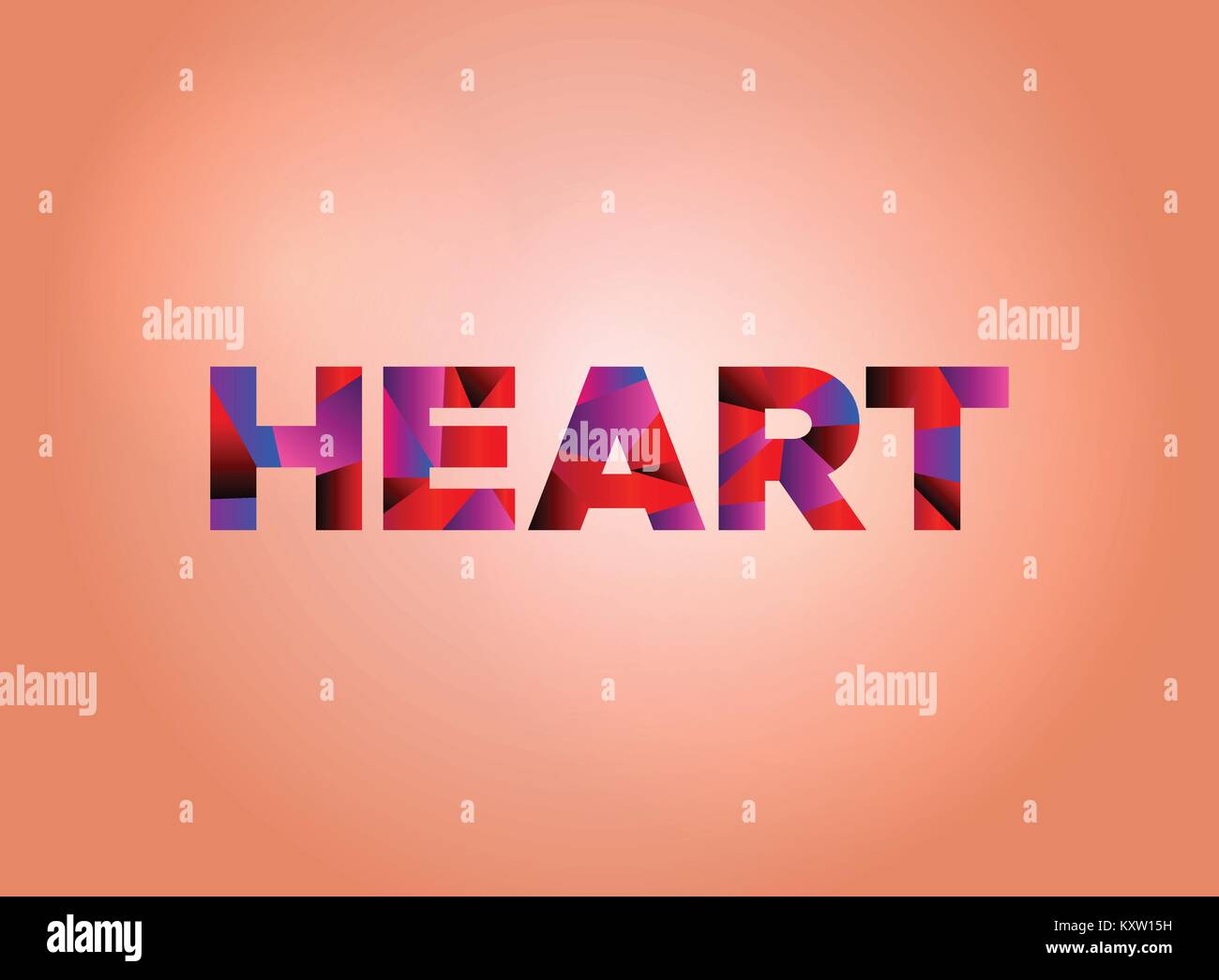 The word HEART concept written in colorful fragmented word art on a ...