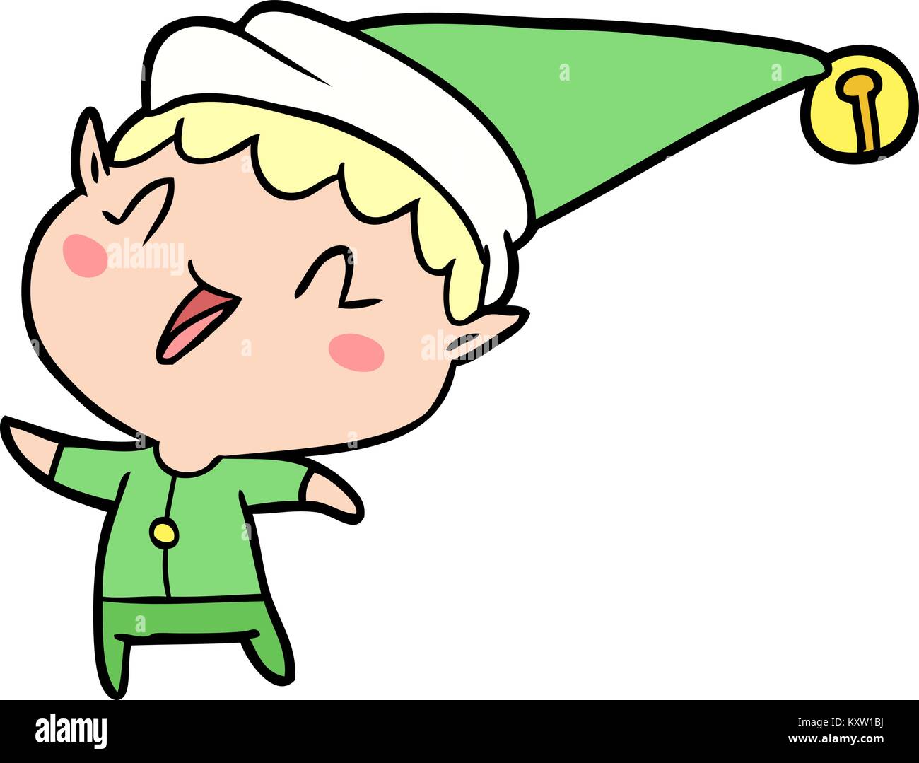 cartoon happy christmas elf Stock Vector Image & Art - Alamy