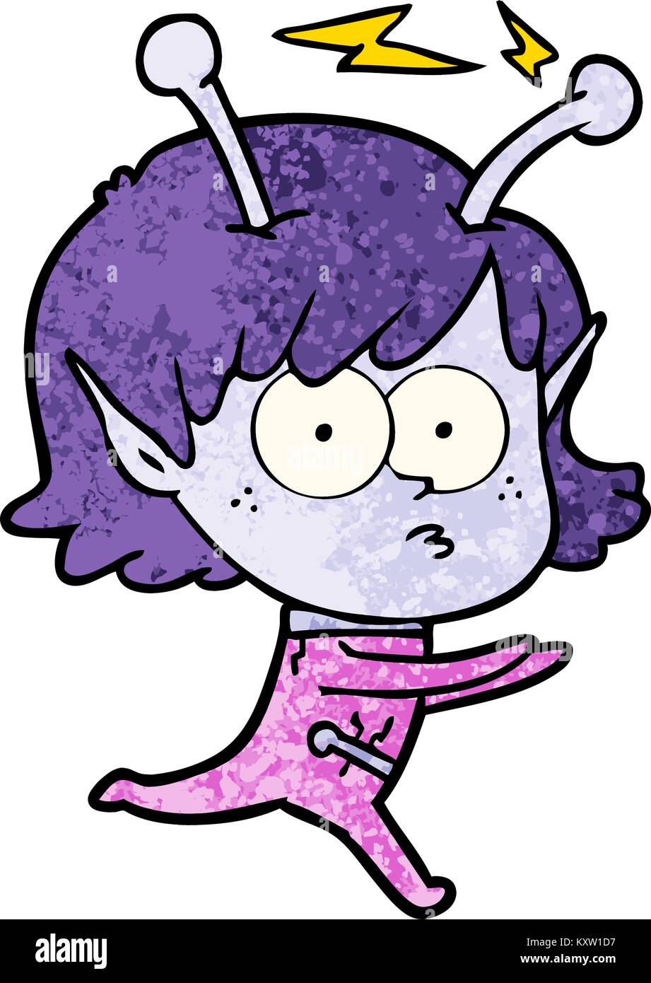 cartoon alien girl Stock Vector Image & Art - Alamy