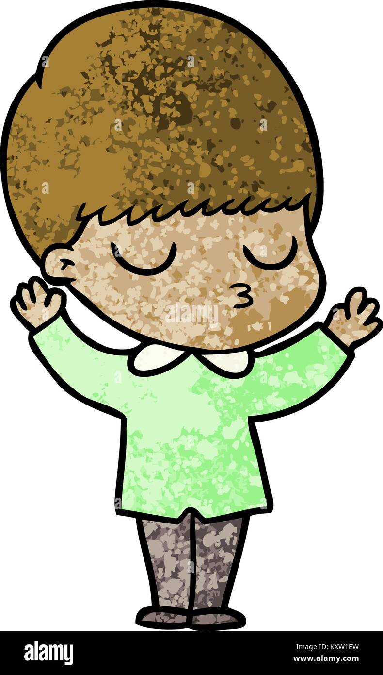 cartoon calm boy Stock Vector Image & Art - Alamy