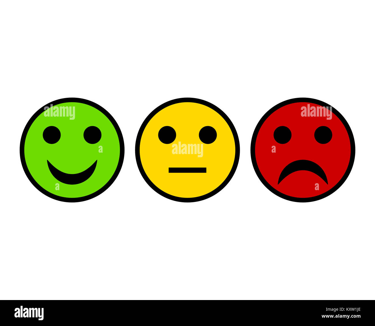 Three Smileys on white Stock Photo - Alamy