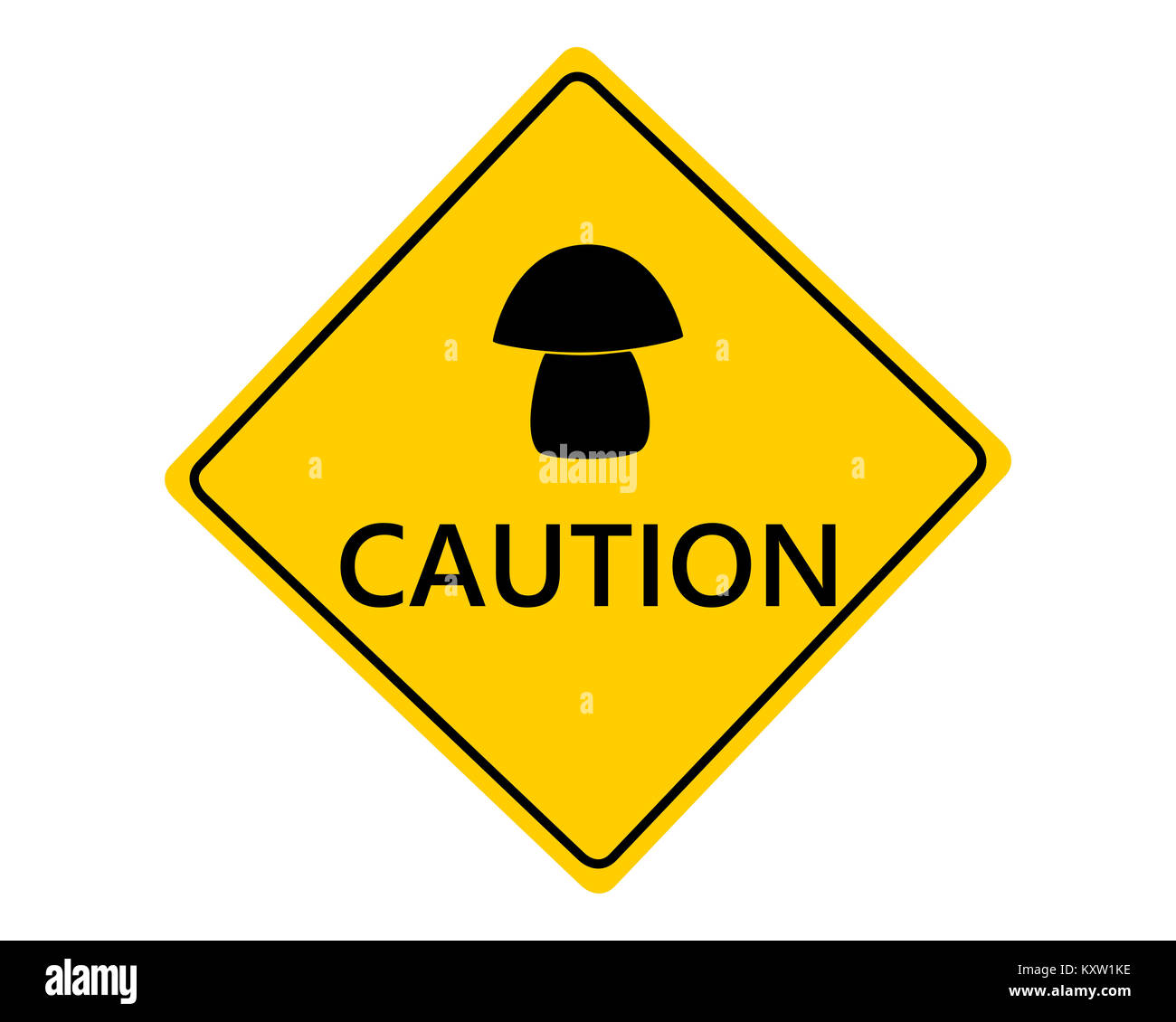 Traffic sign for mushrooms on white Stock Photo - Alamy