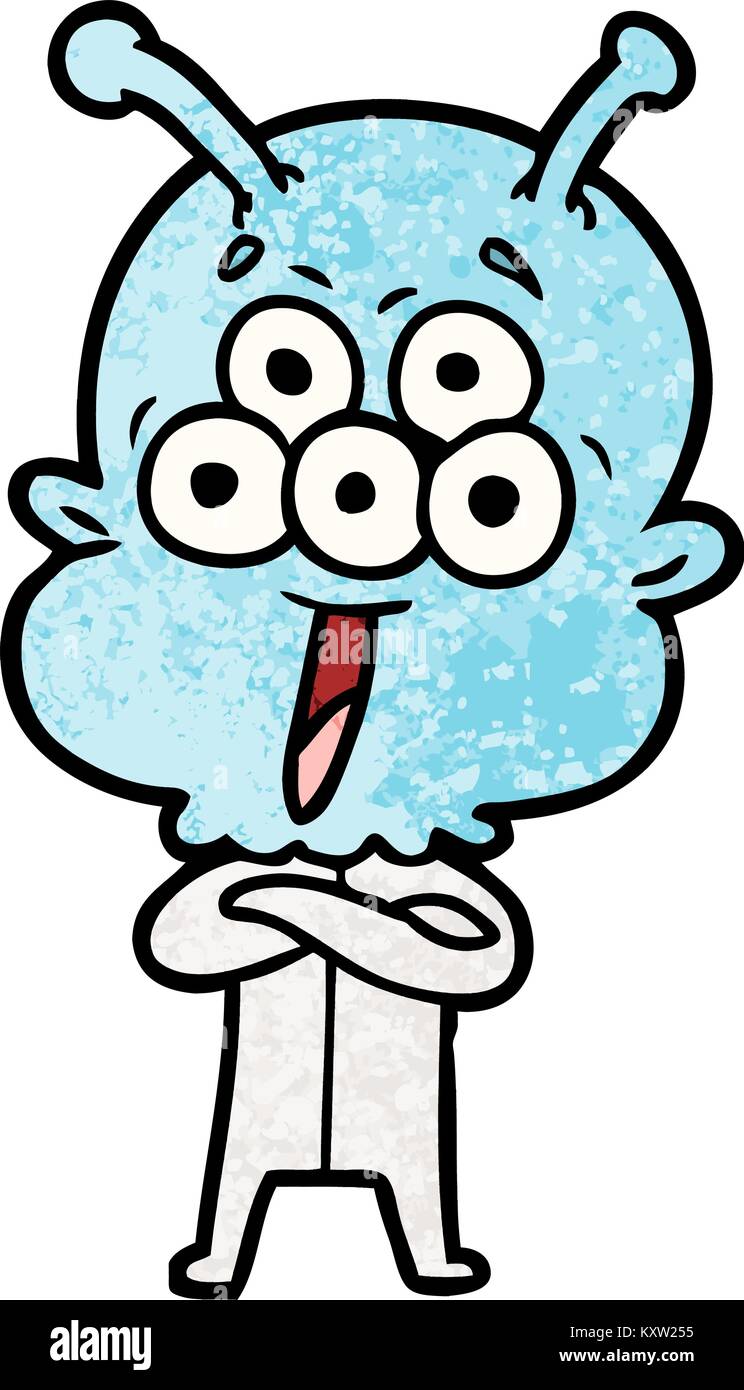 happy cartoon alien Stock Vector Image & Art - Alamy