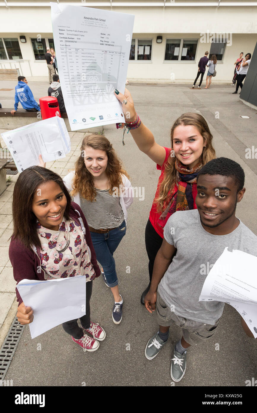 School students receiving their A Level results, London Borough of ...