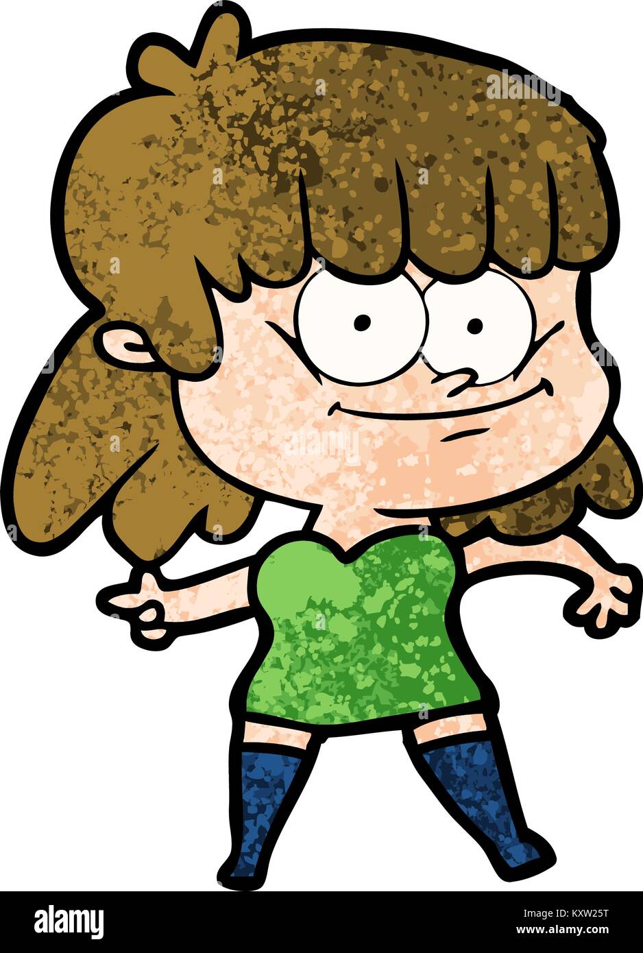 cartoon girl smiling Stock Vector Image & Art - Alamy