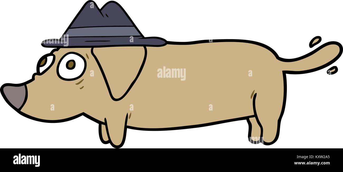 cartoon little dog wearing hat Stock Vector Image & Art - Alamy