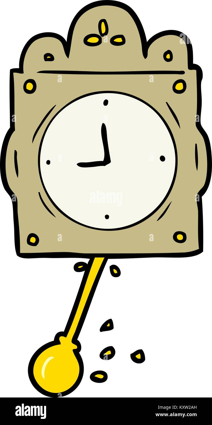 cartoon ticking clock with pendulum Stock Vector Image & Art - Alamy