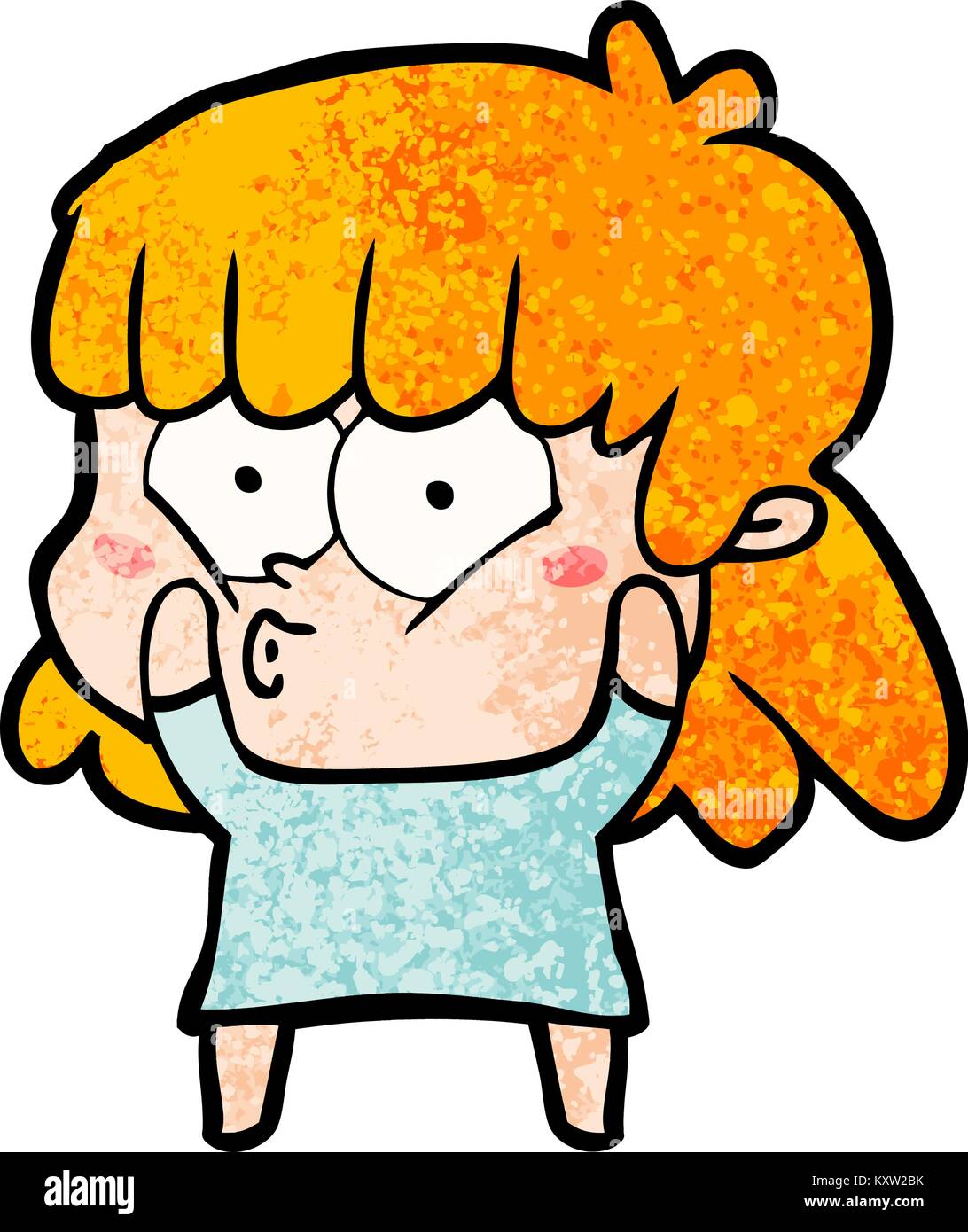 cartoon surprised girl Stock Vector Image & Art - Alamy